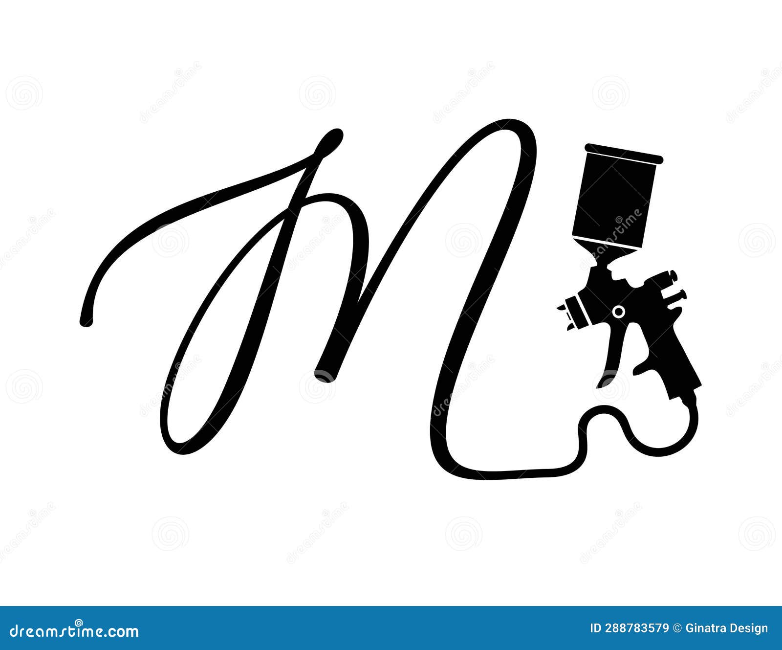 Gun Spray Paint Monogram Logo Initial Letter M Stock Vector ...