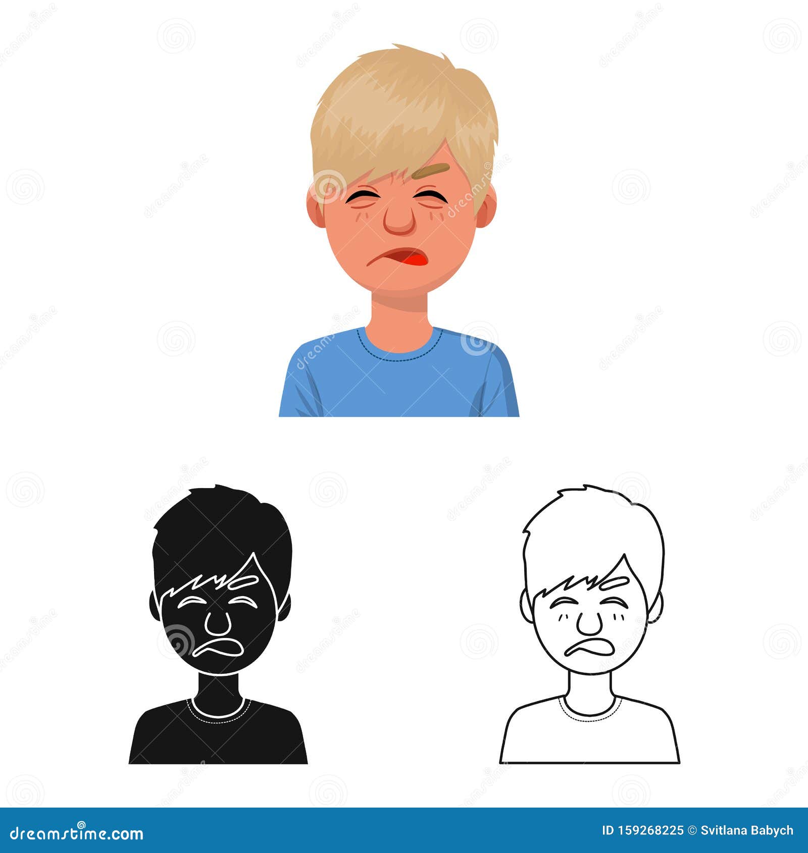 Vector Illustration of Guy and Contempt Logo. Set of Guy and Surprised ...