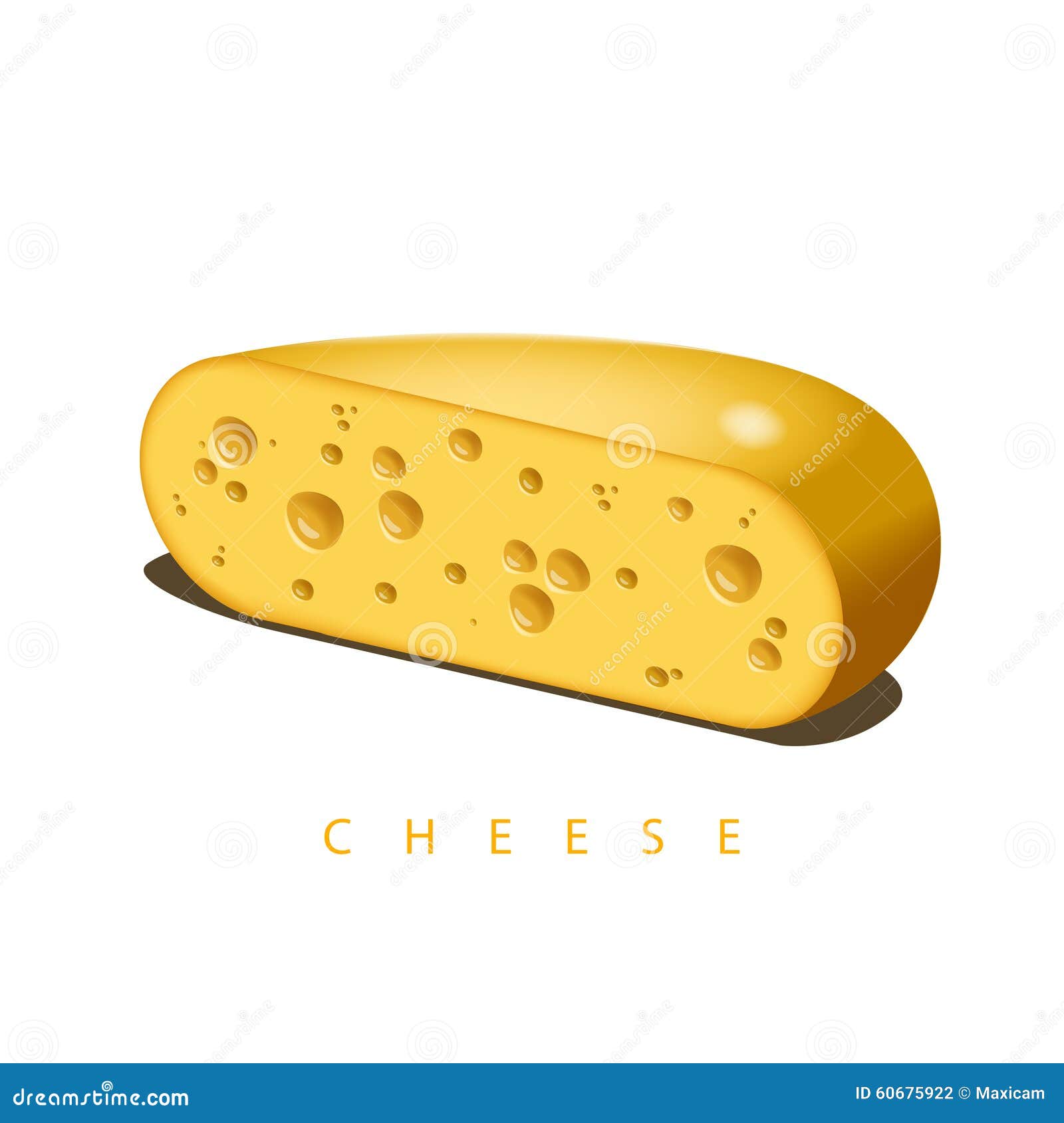 Vector Illustration of the Half of Wheel of Cheese Stock Vector ...