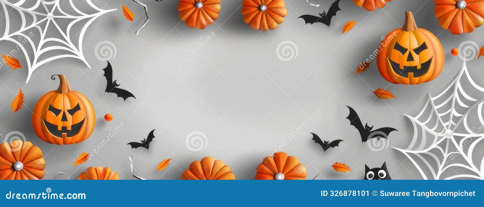 Vector Illustration of Halloween Empty White Background with Flags ...
