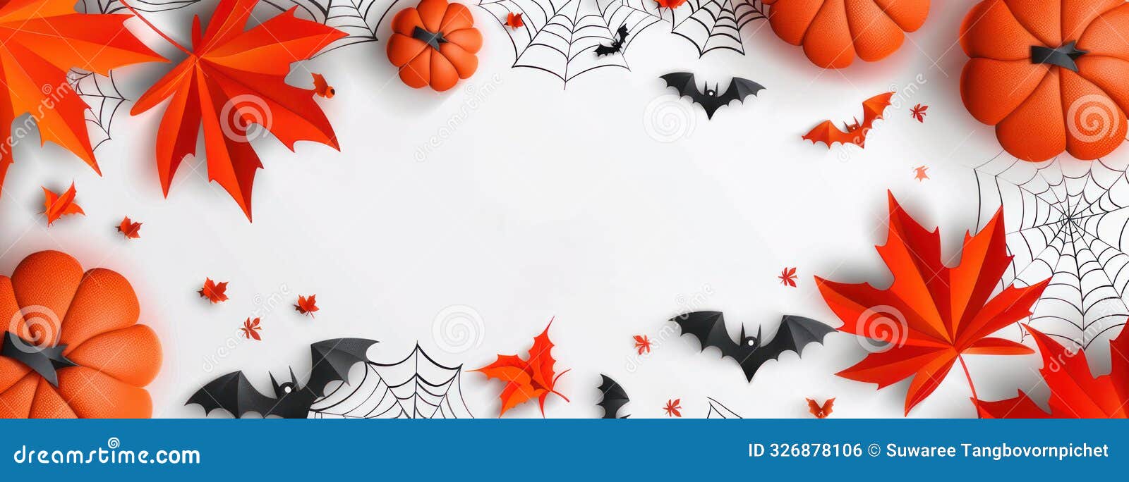 Vector Illustration of Halloween Empty White Background with Flags ...