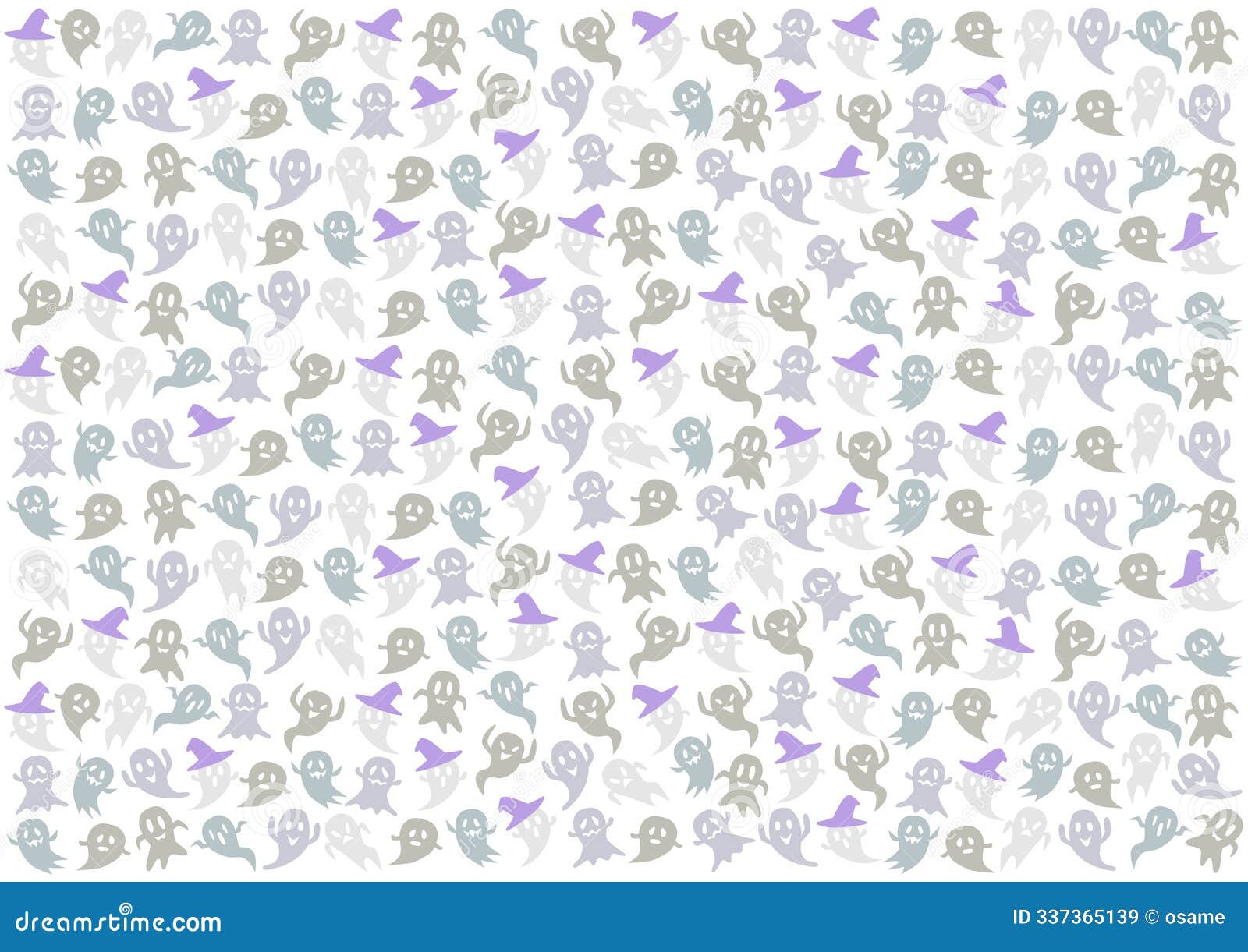 Vector Illustration of Halloween Ghost Pattern. for Background ...