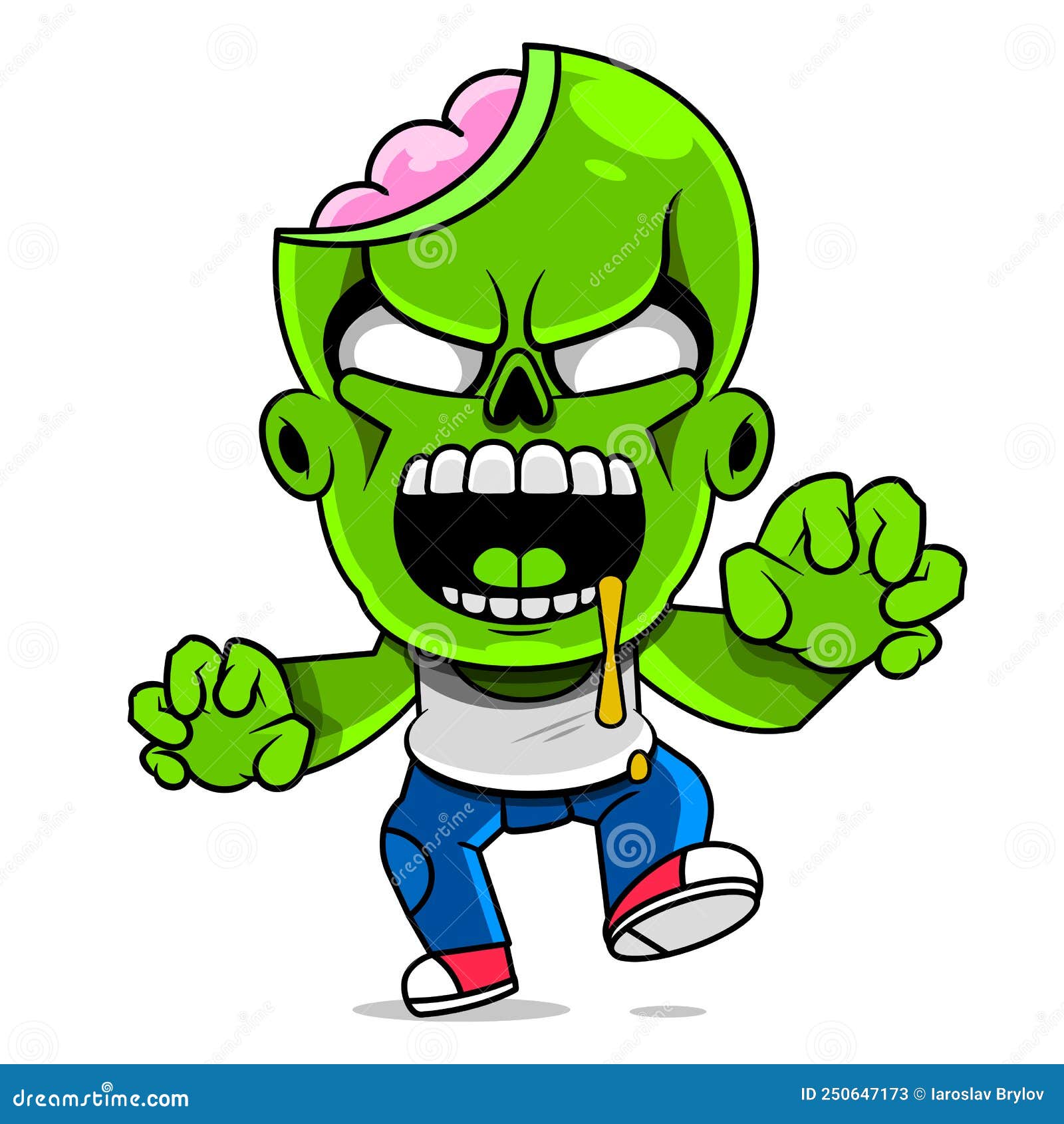 Vector Illustration of Halloween Zombies. Green Zombies. Ready for ...