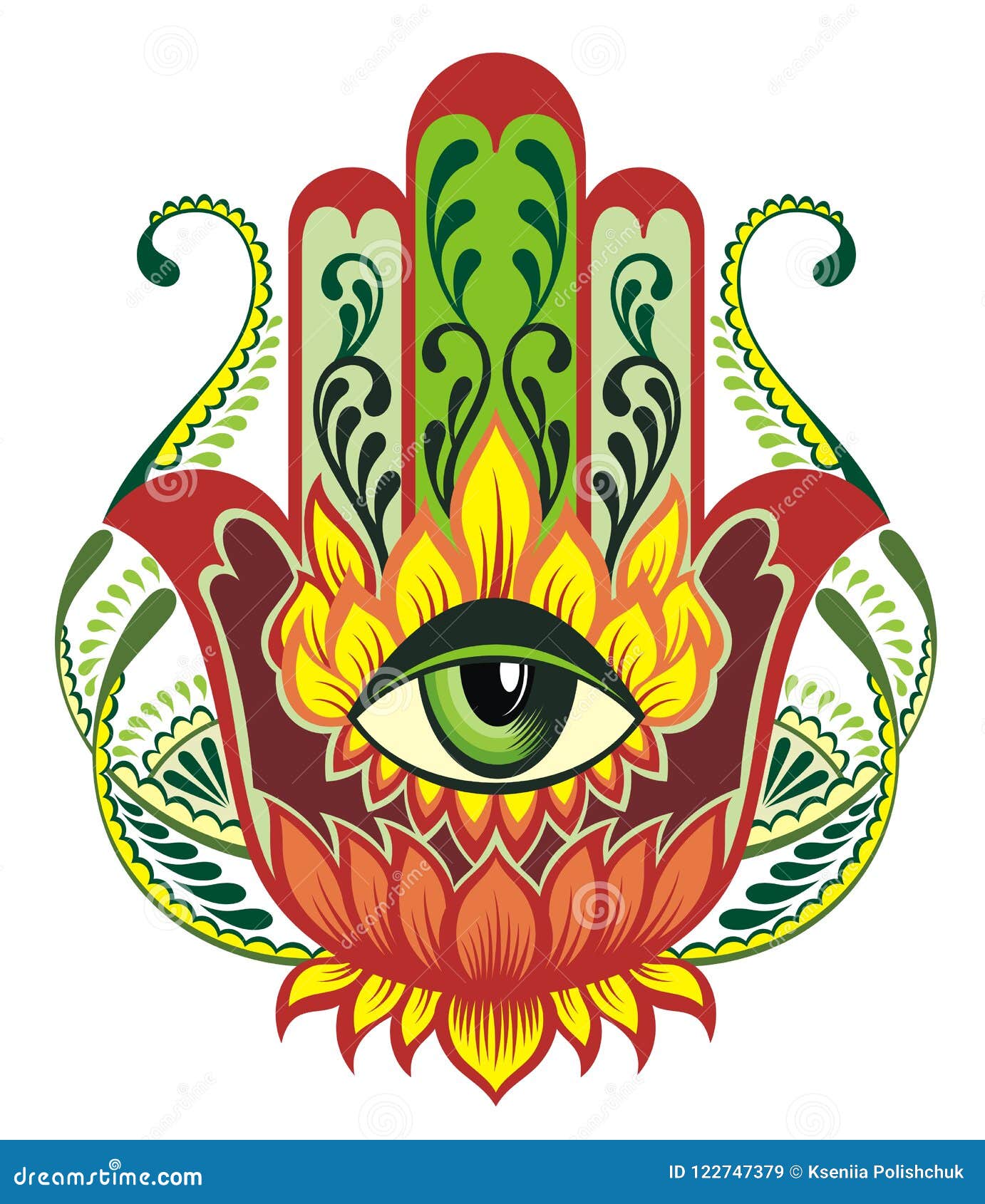 Vector illustration. Hamsa stock vector. Illustration of fatima - 122747379