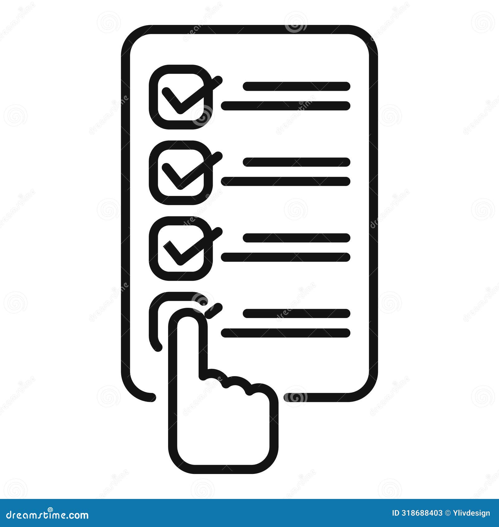 Checklist Icon with Hand Cursor Stock Vector - Illustration of ...