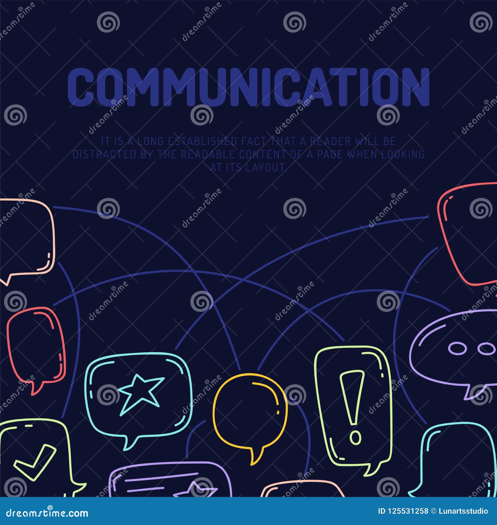 Vector Illustration of Hand Draw Dialog Speech Bubbles with Icon Stock ...