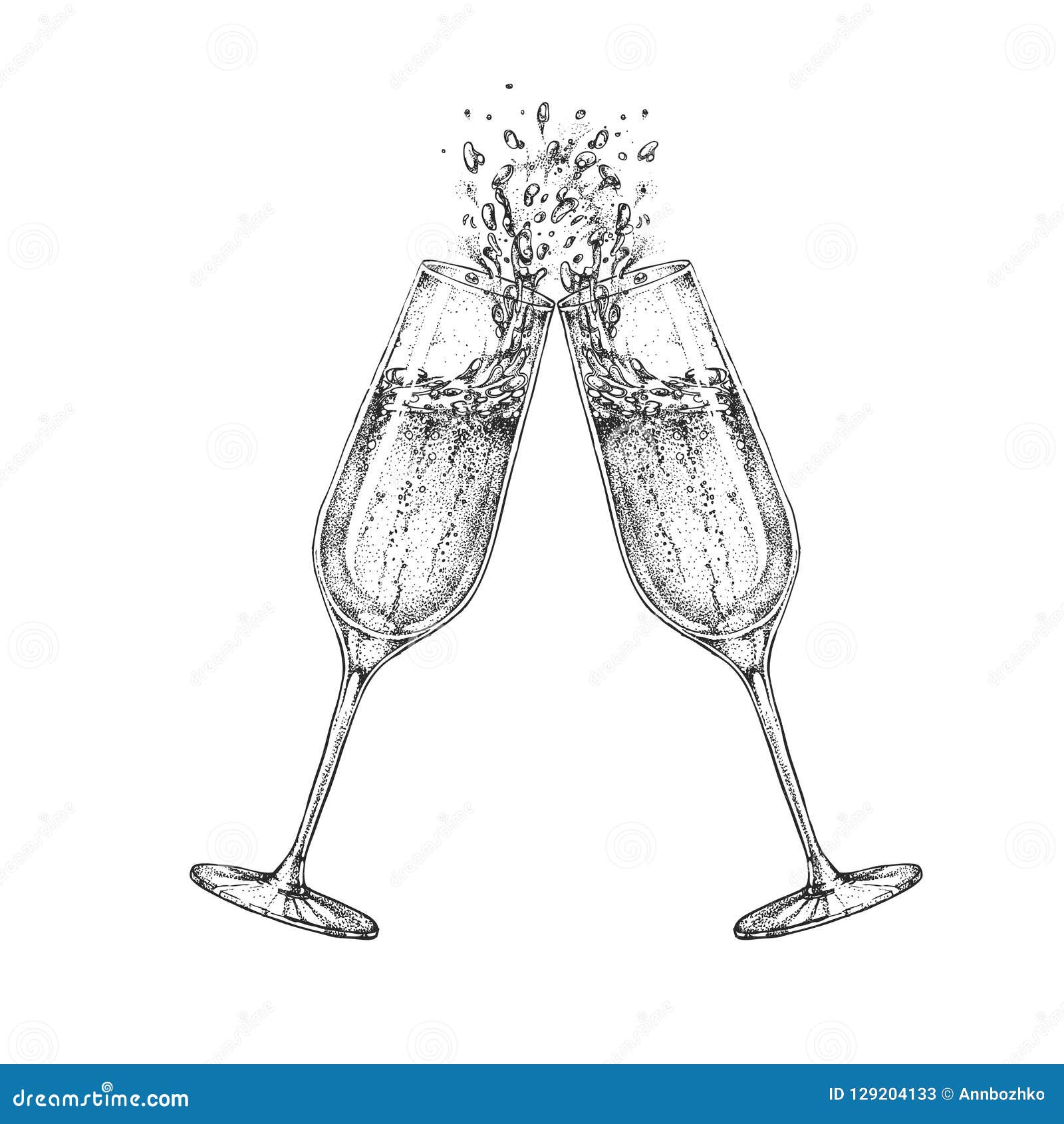 Champagne Glass Drawing