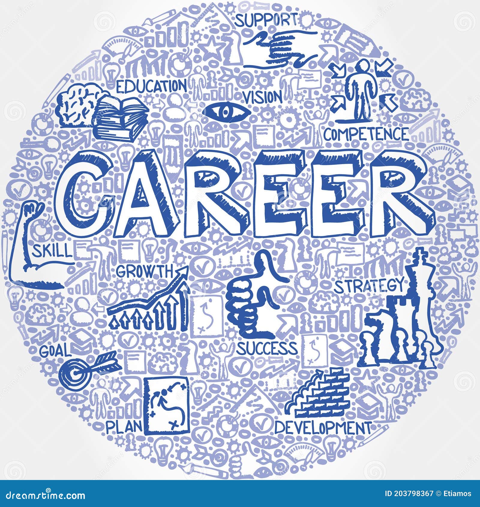 Vector Illustration of Icon Collection with Career Concept Stock Vector ...