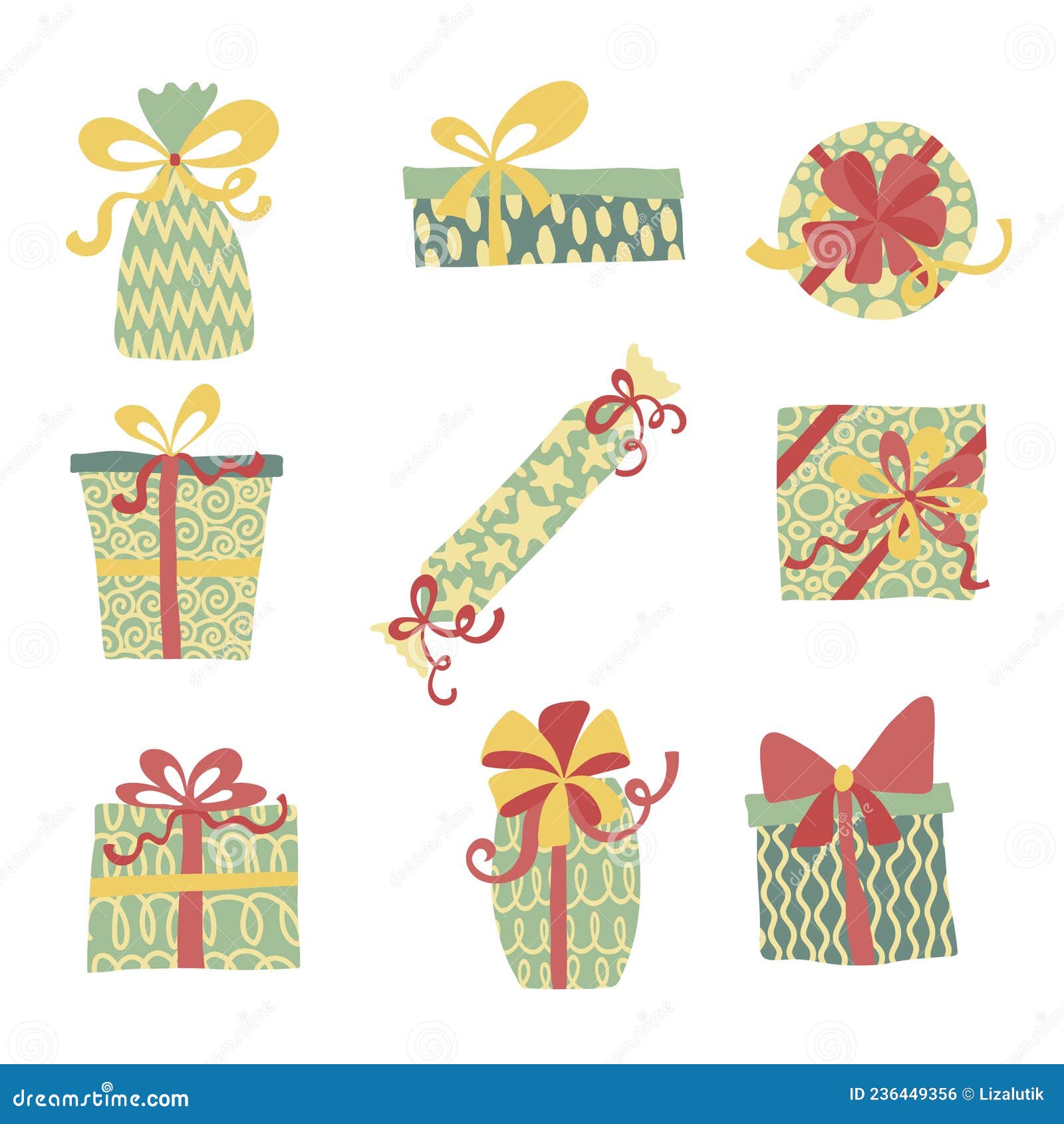 Vector Illustration of Hand Drawn Gift Box Stock Vector - Illustration ...