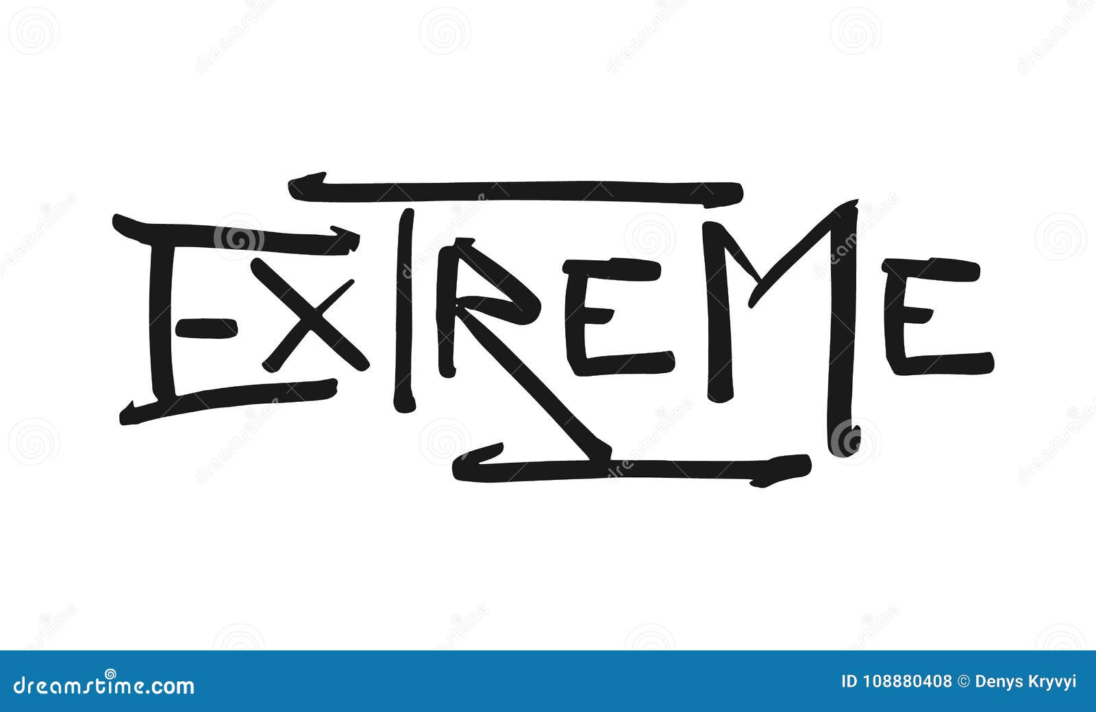 Vector Illustration: Hand Drawn Grunge Lettering of Extreme Stock ...