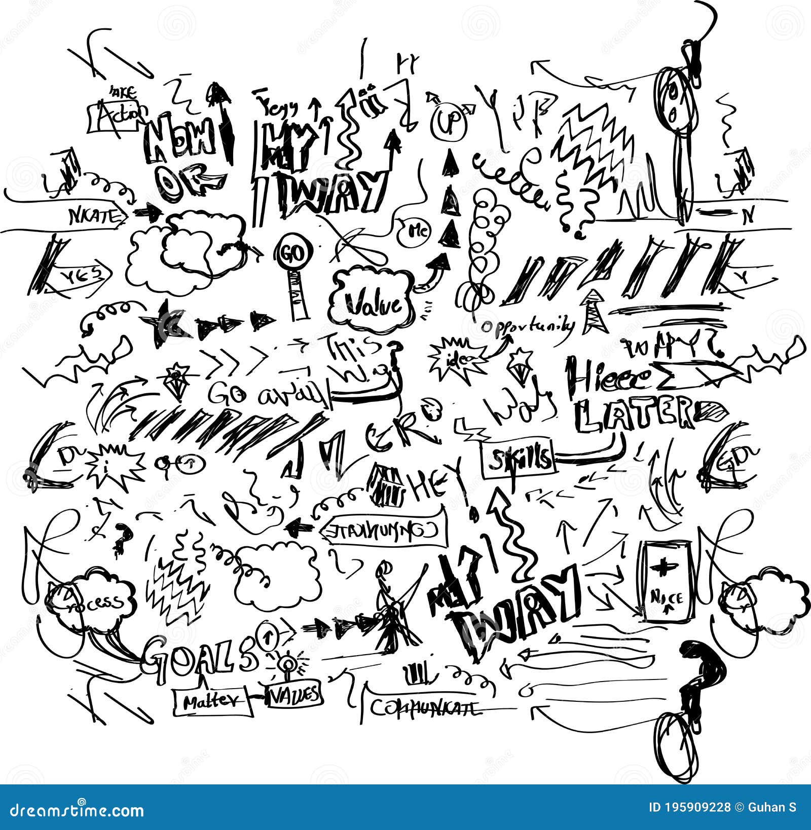 Vector Illustration of Hand Drawn Scribbling Stock Vector ...