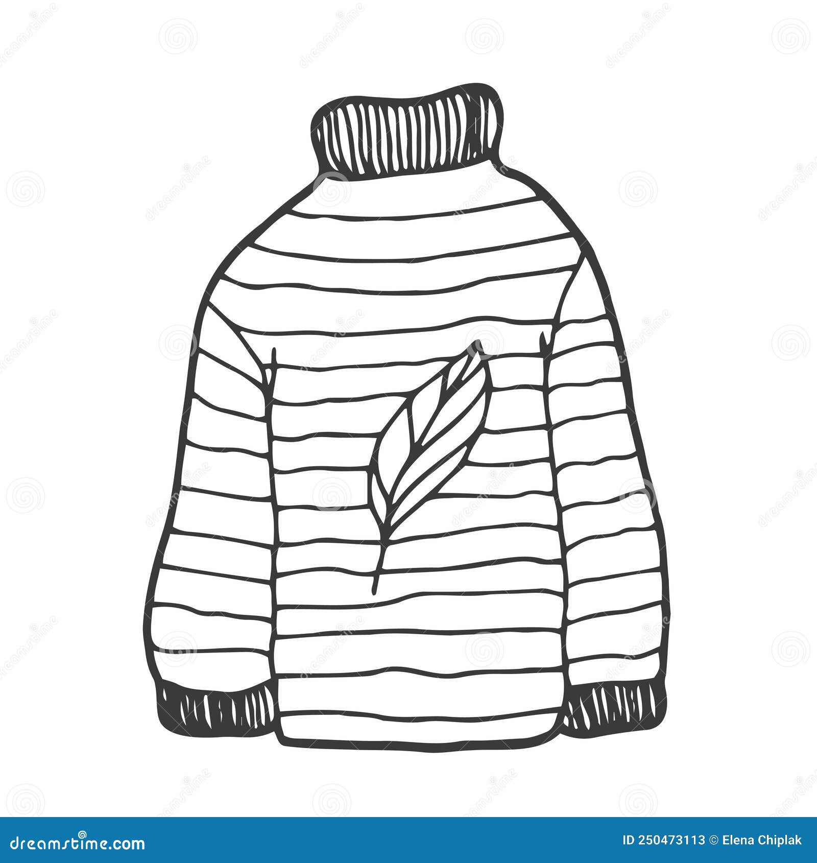Vector Illustration Hand Drawn Sketch of Pullover Isolated on White ...