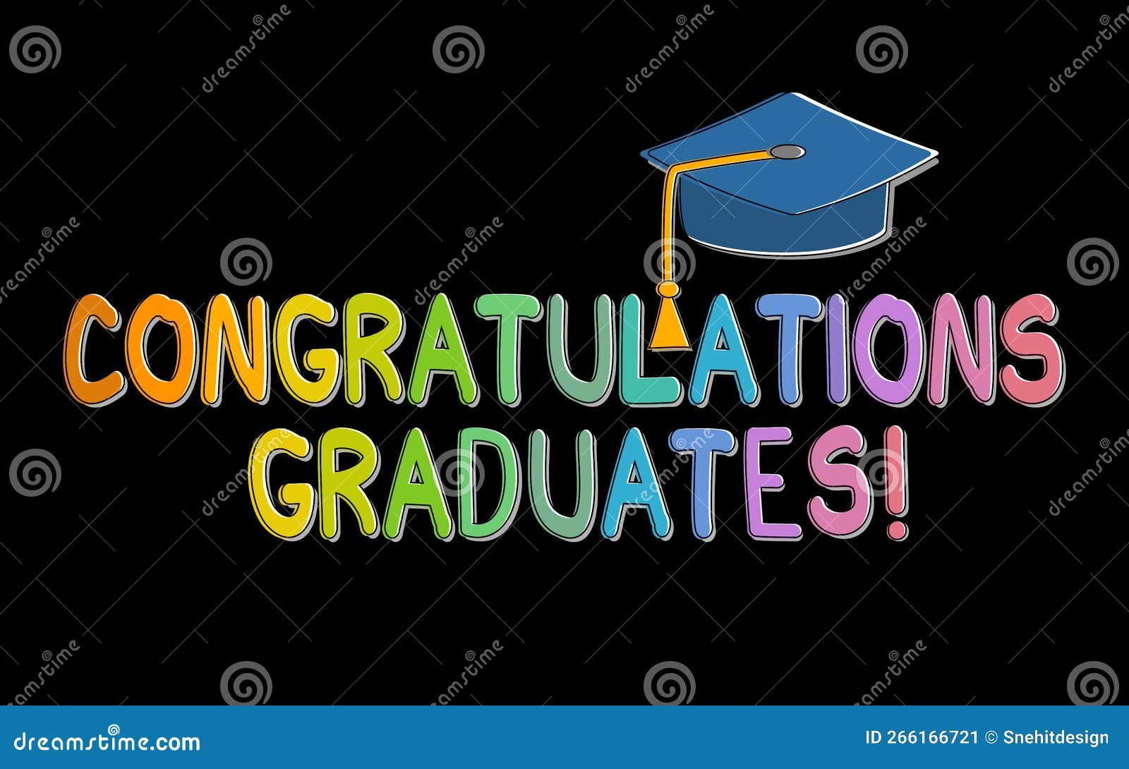 Vector Illustration of Hand Drawn Text of Congratulations Graduates ...