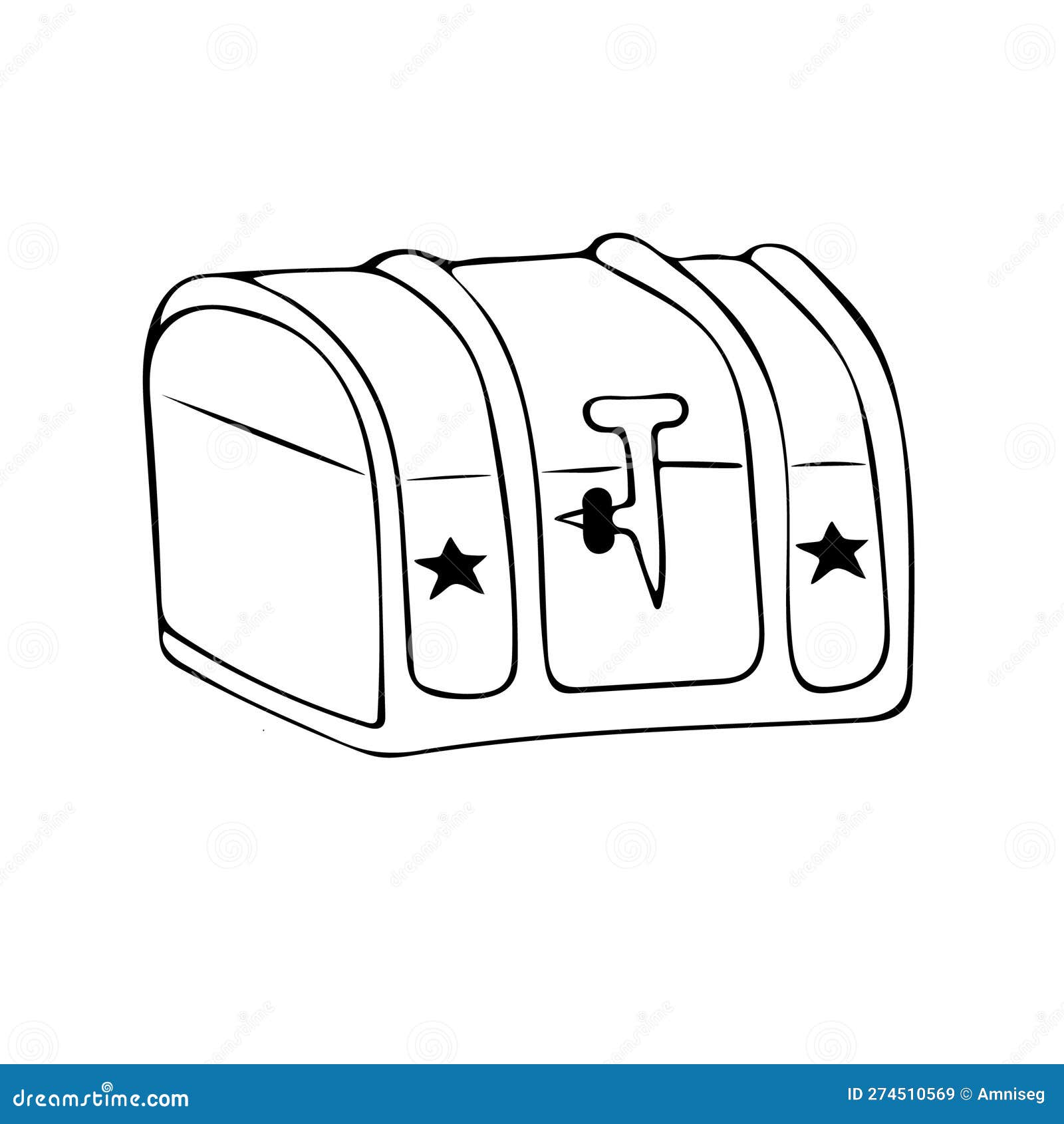Vector Illustration Hand-drawn Wooden Chest with Stars Stock Vector ...
