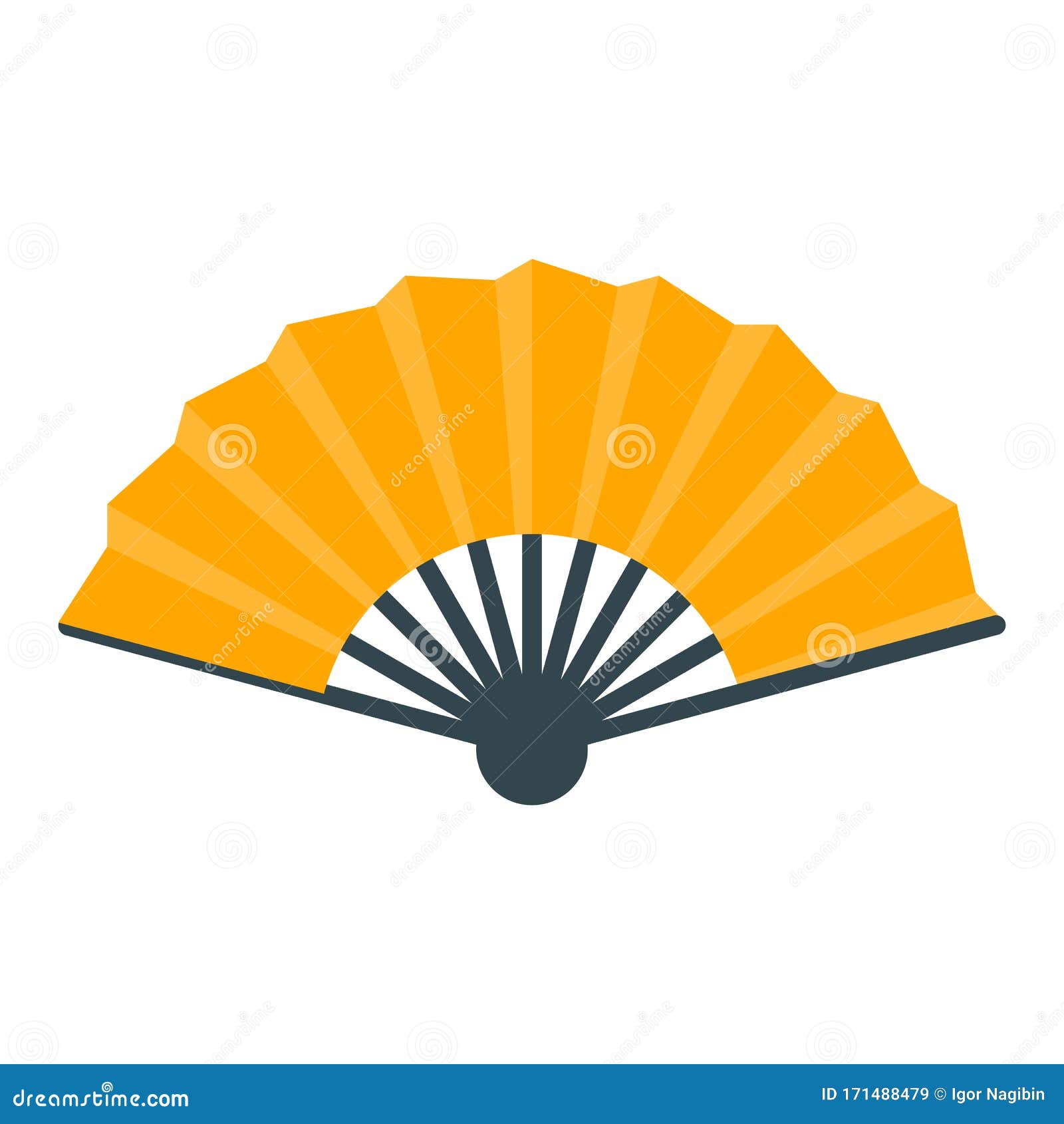 Vector Illustration of a Hand Fan. Stock Illustration - Illustration of ...