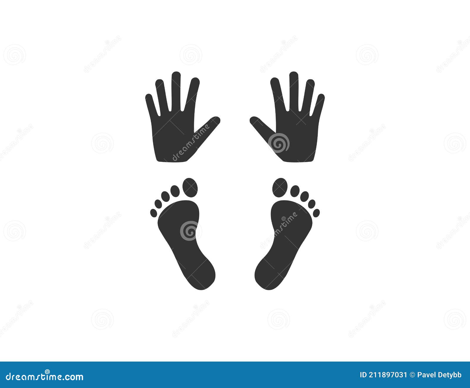 Human Hand Foot Icon, Print. Vector Illustration Stock Vector ...