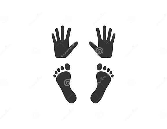 Human Hand Foot Icon, Print. Vector Illustration Stock Vector ...