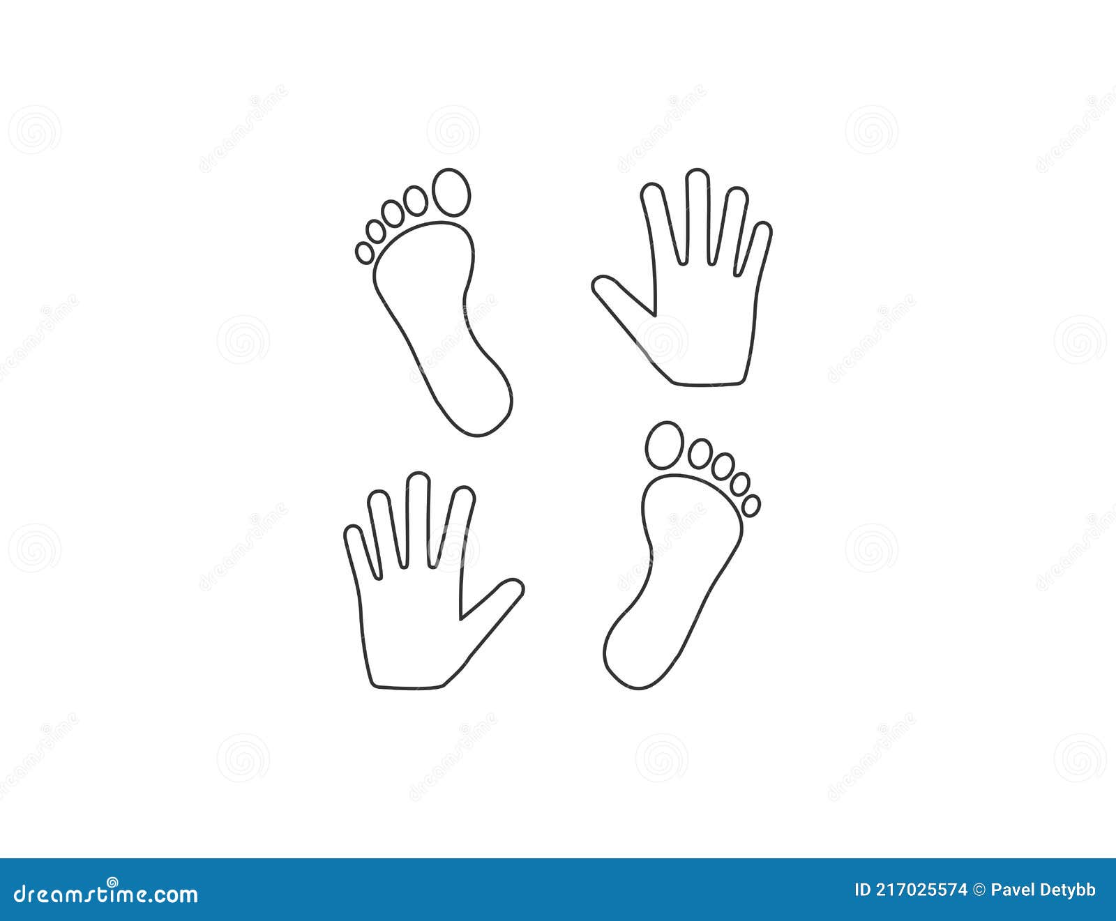 Human Hand Foot Icon, Print. Vector Illustration. Stock Vector ...