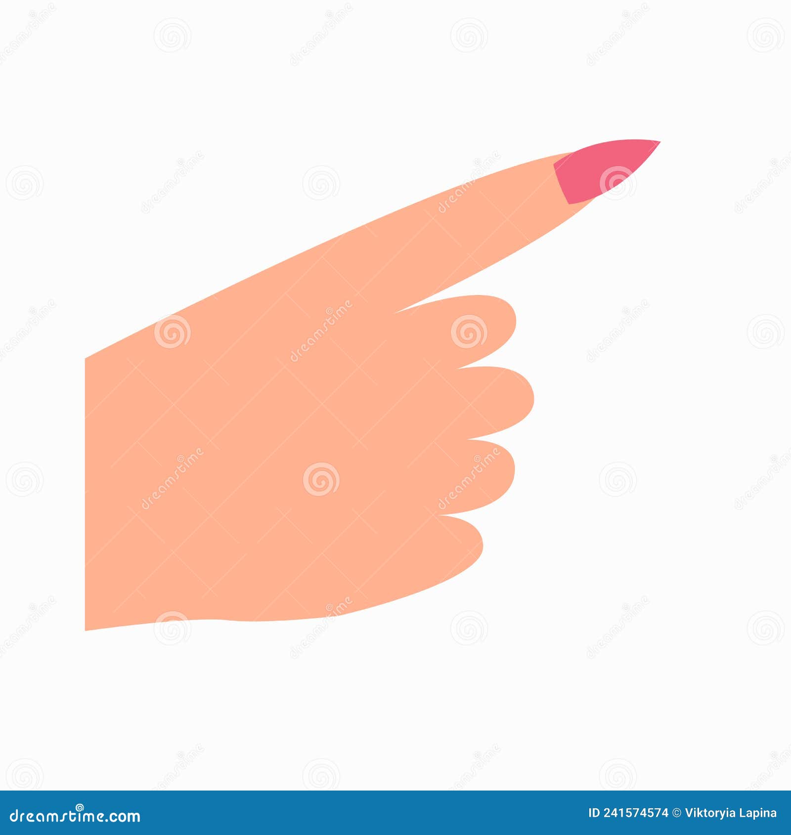 Vector Illustration. Hand Gesture Showing Number One. Simple Doodle ...