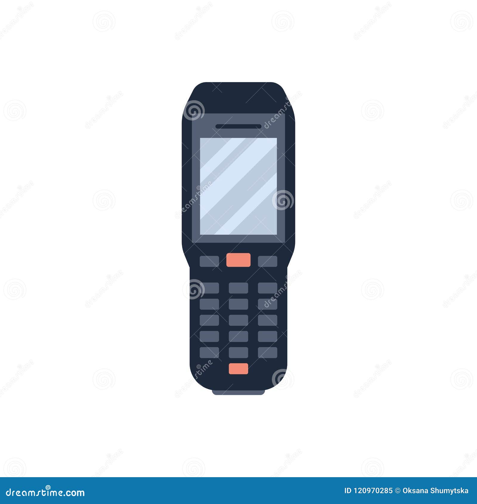 Vector Illustration of Hand Holding Bar Code Scanner or Reader Isolated ...