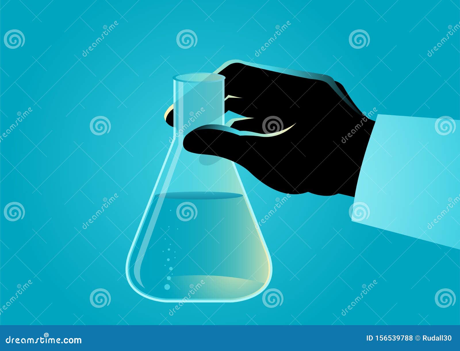 Hand Holding a Laboratory Beaker Stock Vector - Illustration of beaker ...