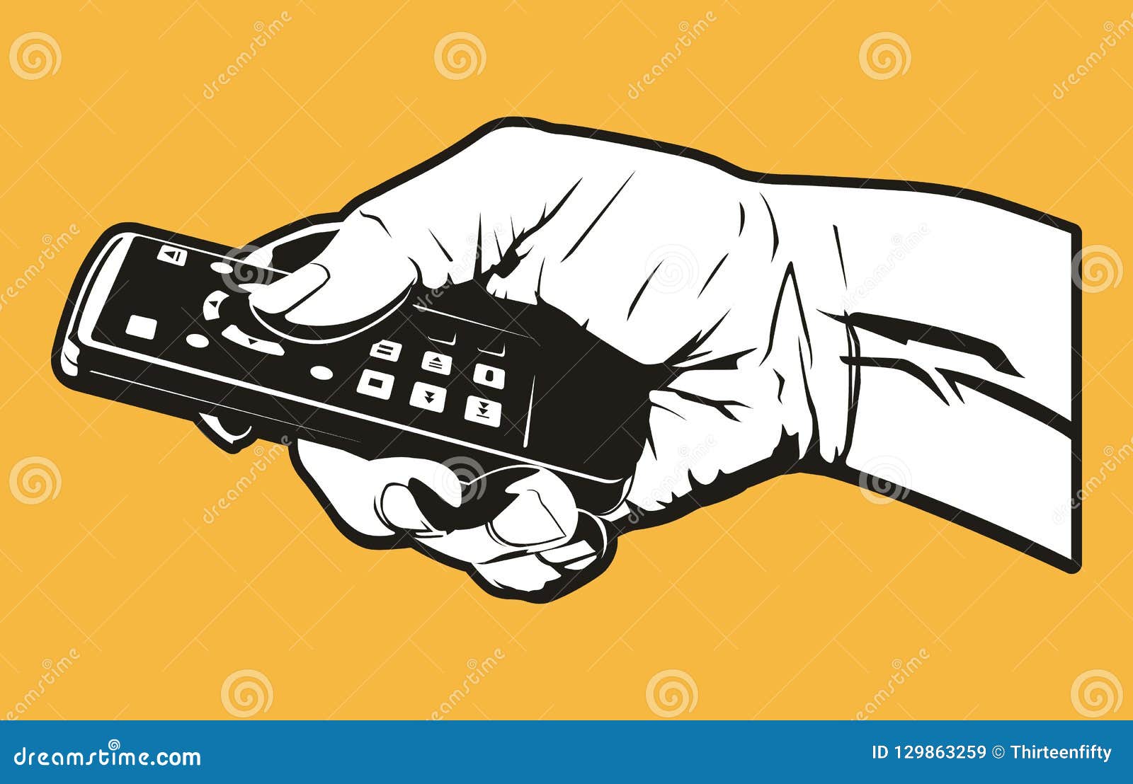 Remote Control Black and White Vector Graphic Stock Vector ...