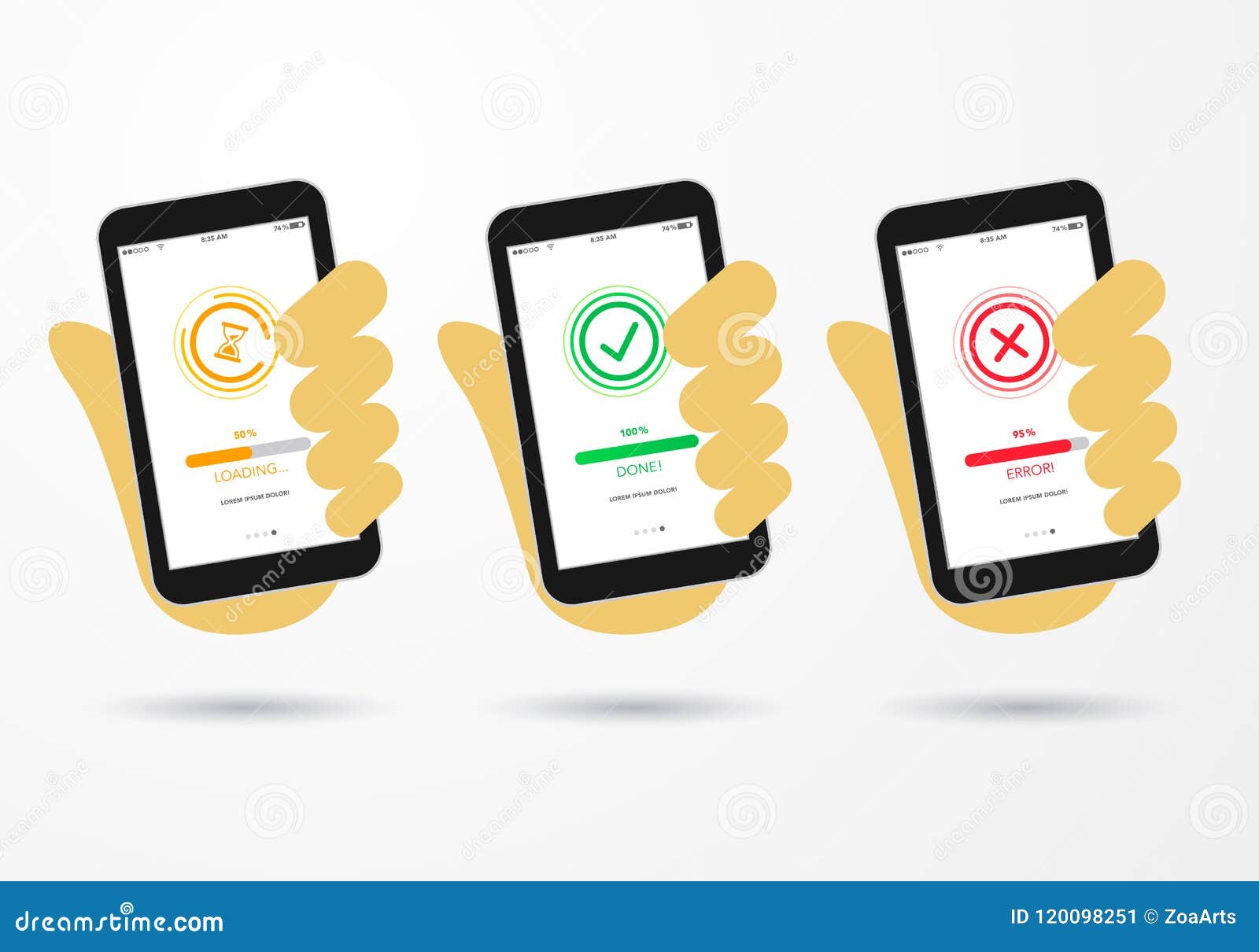 Vector Illustration Hand Holding Smartphone with Creative Flat Style ... Vector Illustration Hand Holding Smartphone with Creative Flat Style ...