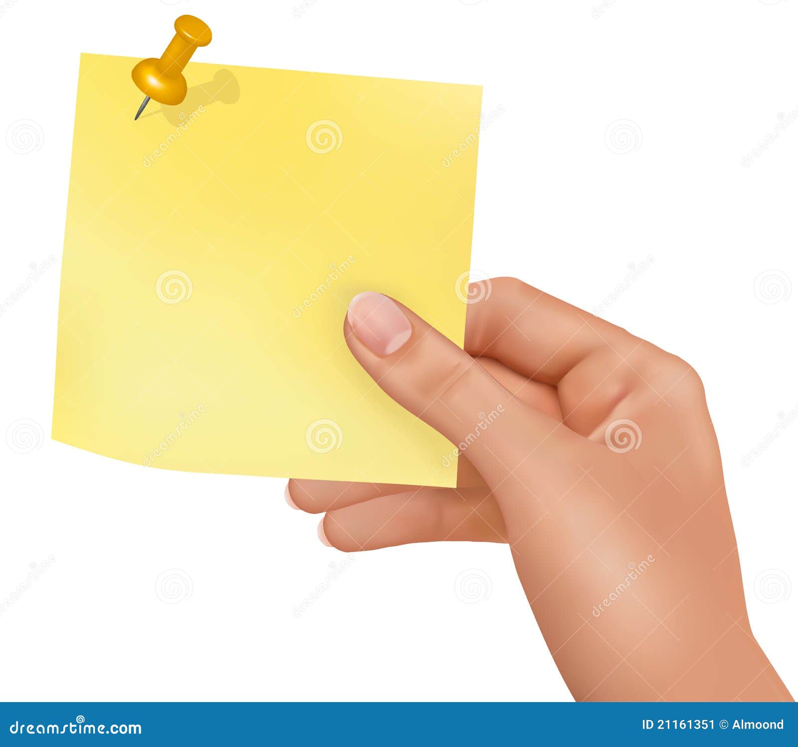 Vector Illustration of a Hand Holding a Sticker Stock Vector ...