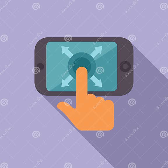Vector Illustration of a Hand Interacting with a Touchscreen Interface ...