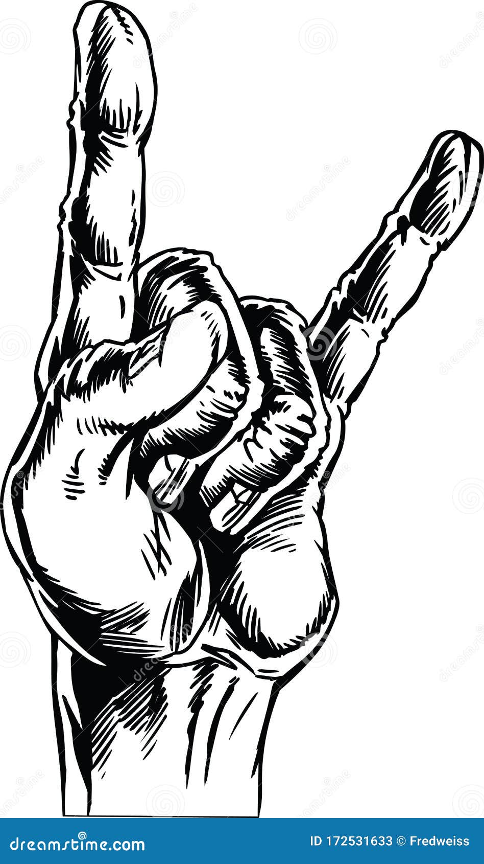 We Rock Hand Vector Illustration Stock Vector - Illustration of vector ...