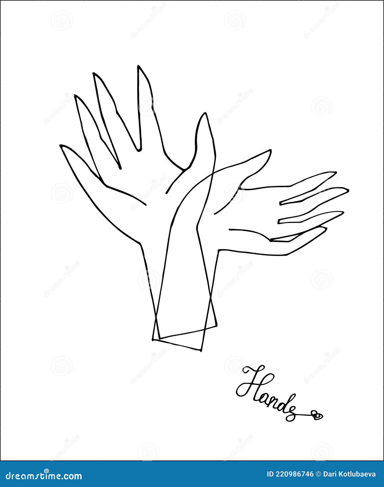 Vector Illustration of a Hand. Palms in Different Angles on a ...