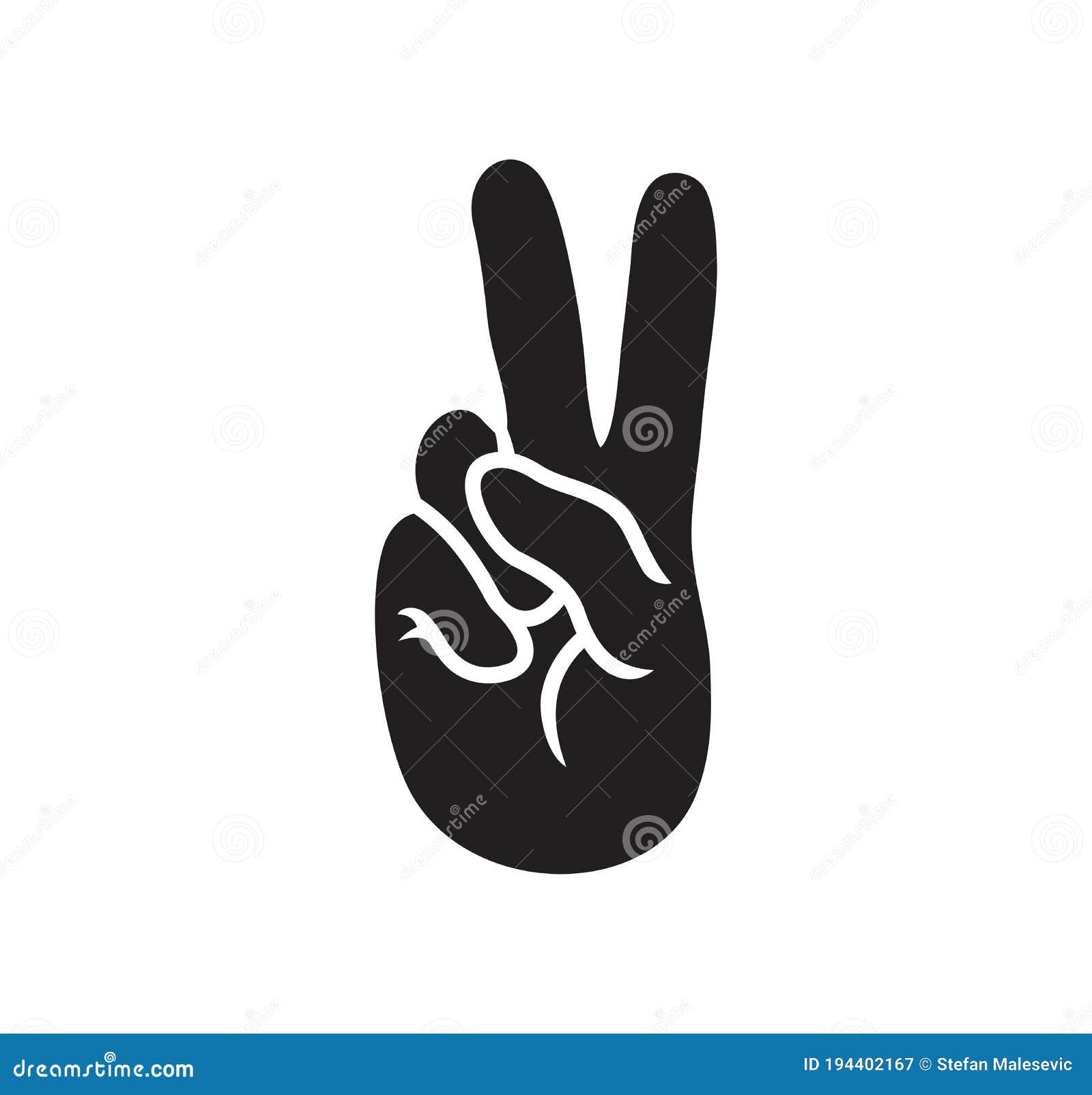 Hand peace sign stock vector. Illustration of graphic - 194402167