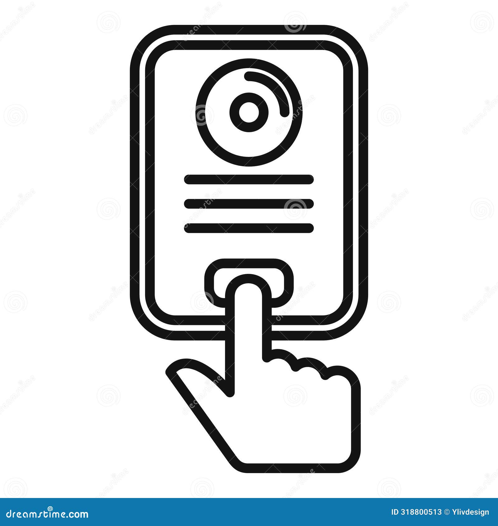 Vector Illustration of Hand Pressing Digital Button Stock Vector ...