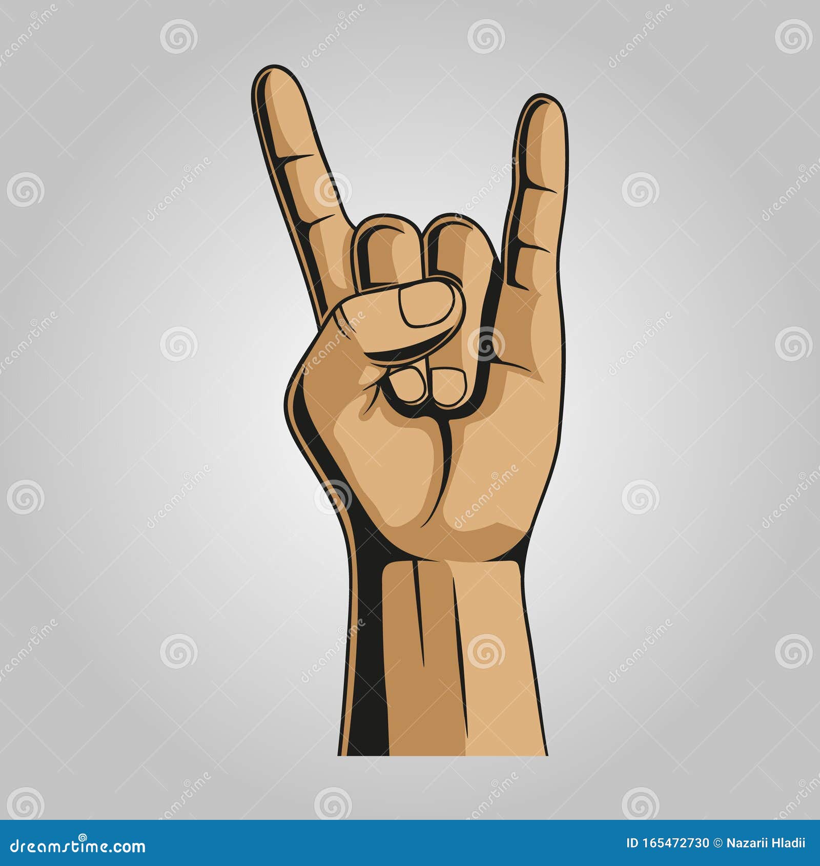 Vector Illustration Hand in Rock Sign. Isolated. Stock Vector ...