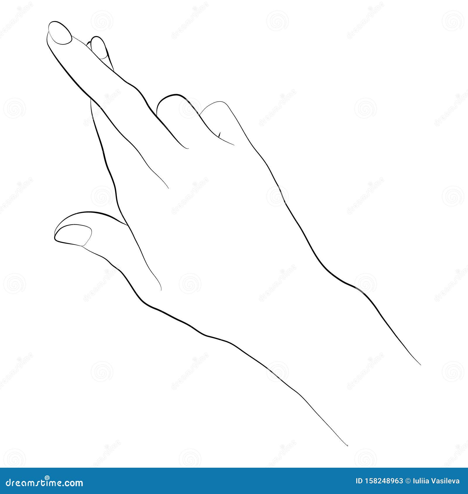 Vector Illustration of Hand in Simple Outline Style Stock Vector ...