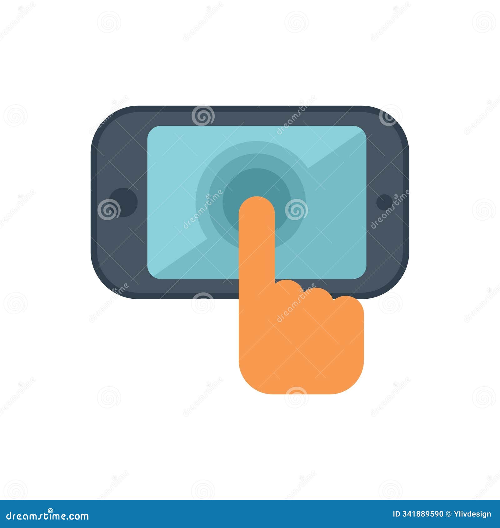 Hand Tapping Illuminated Touchscreen Interface In Dark Environment ...