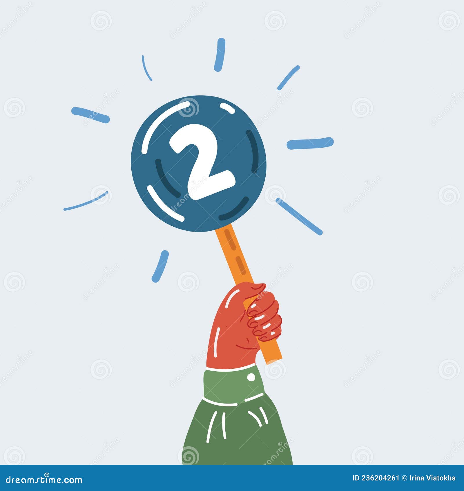 Vector Illustration of Hand with Two Point Number in Stock Vector ...