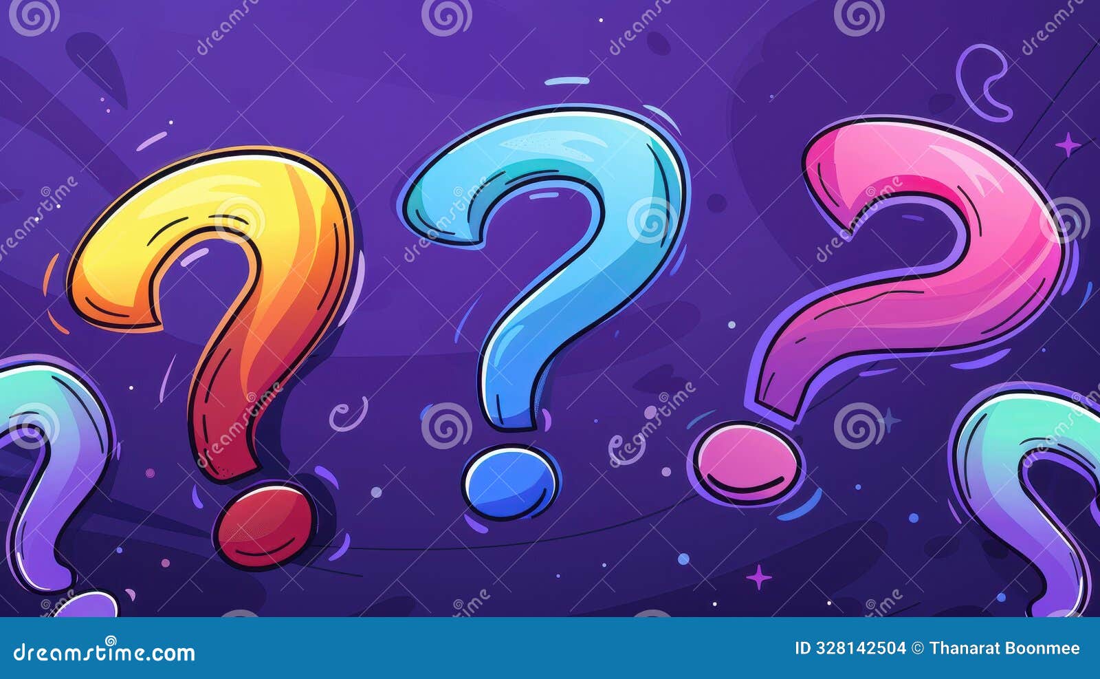 Vector Illustration of a Handdrawn Question Mark Banner Design for ...
