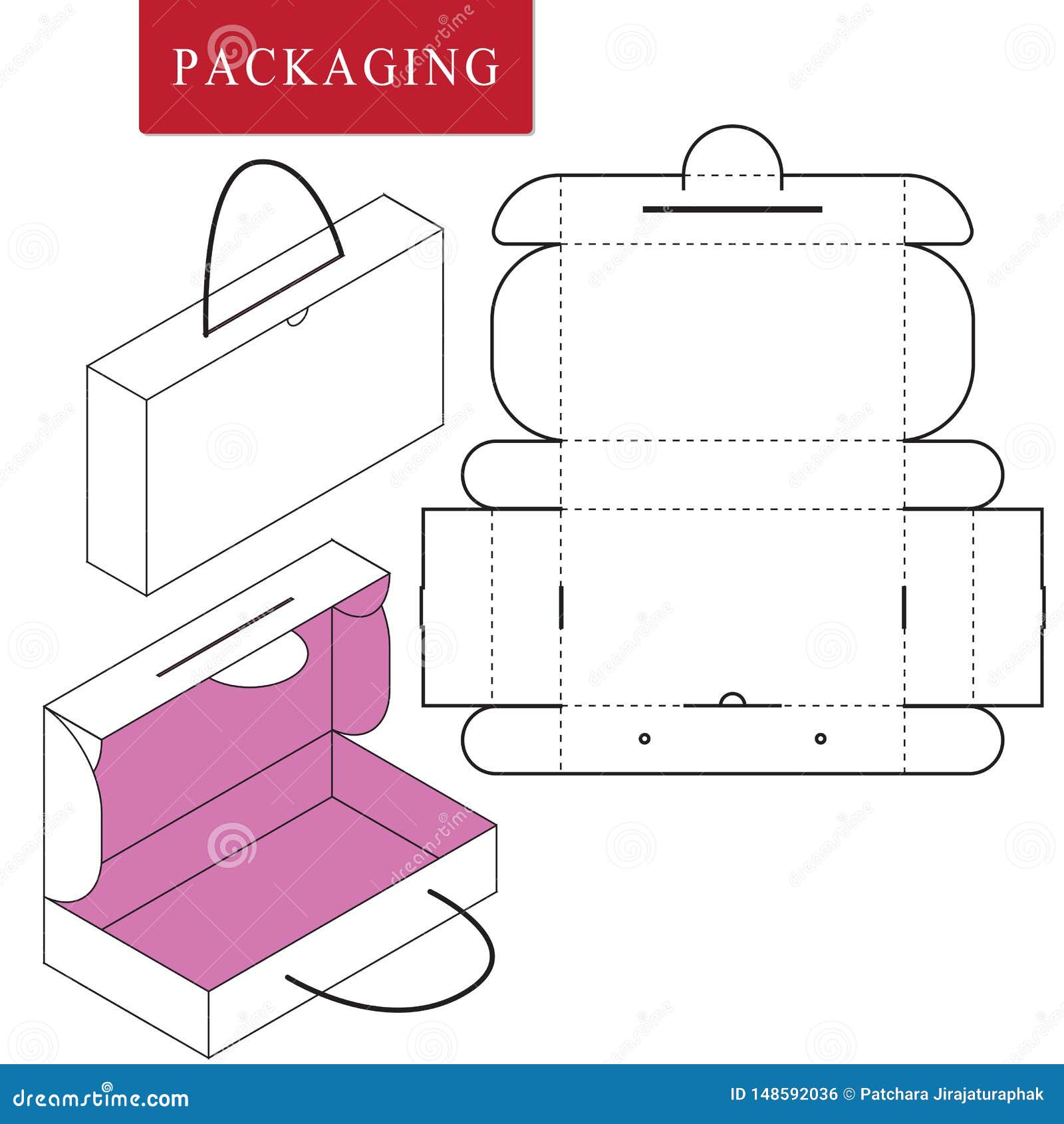 Vector Illustration of Handle Box. Stock Illustration - Illustration of ...