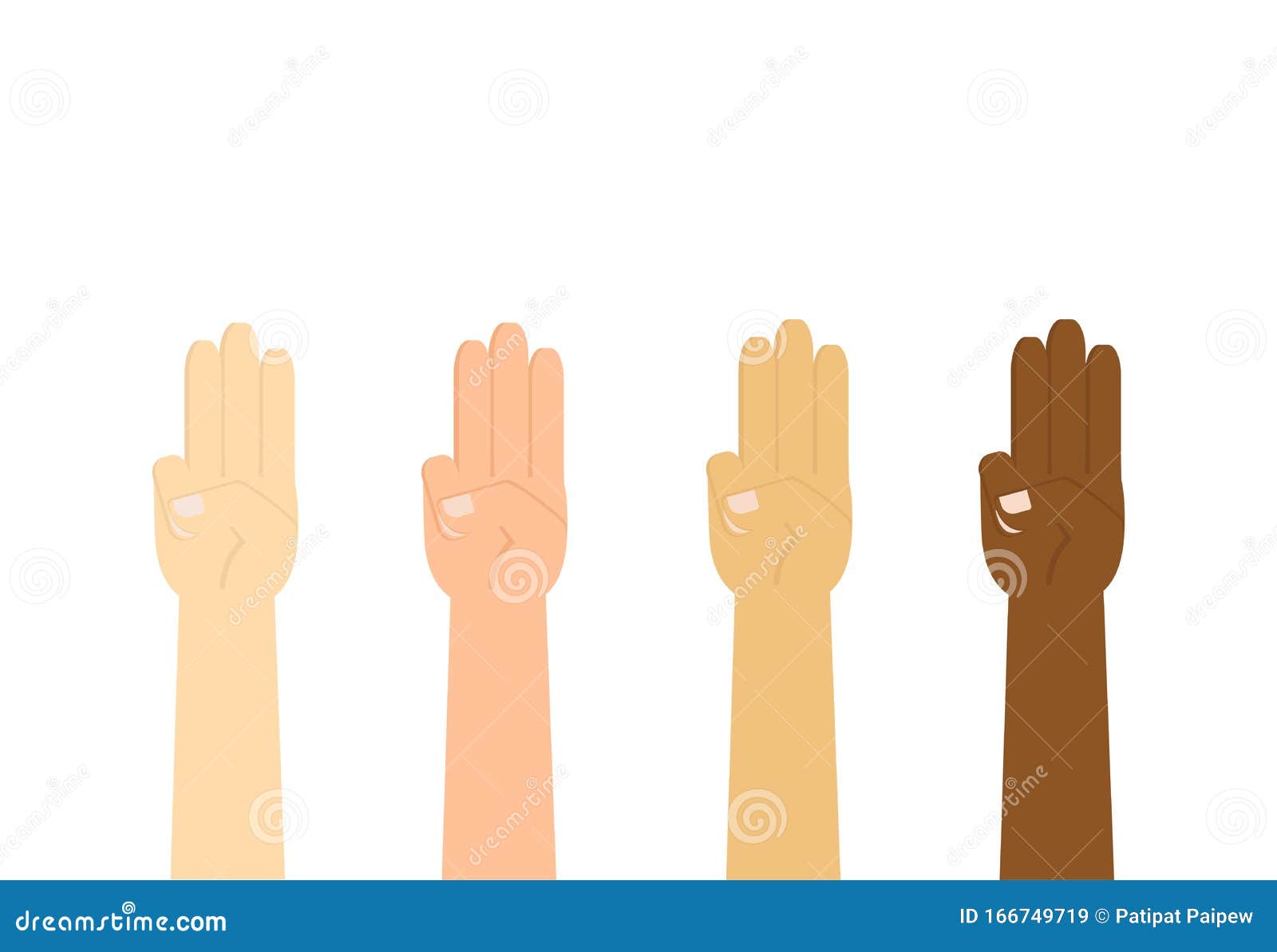Three Finger Salute Sign Isolated On Transparent Background. Vector ...