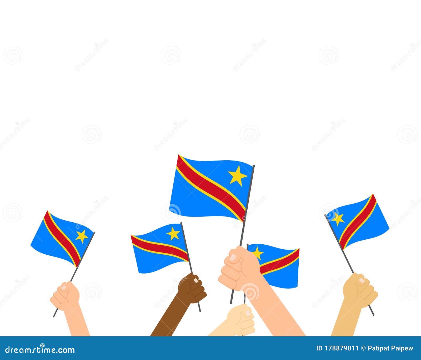 Congo Flags Collection. Vector Illustration Set Flags And Outline Of ...