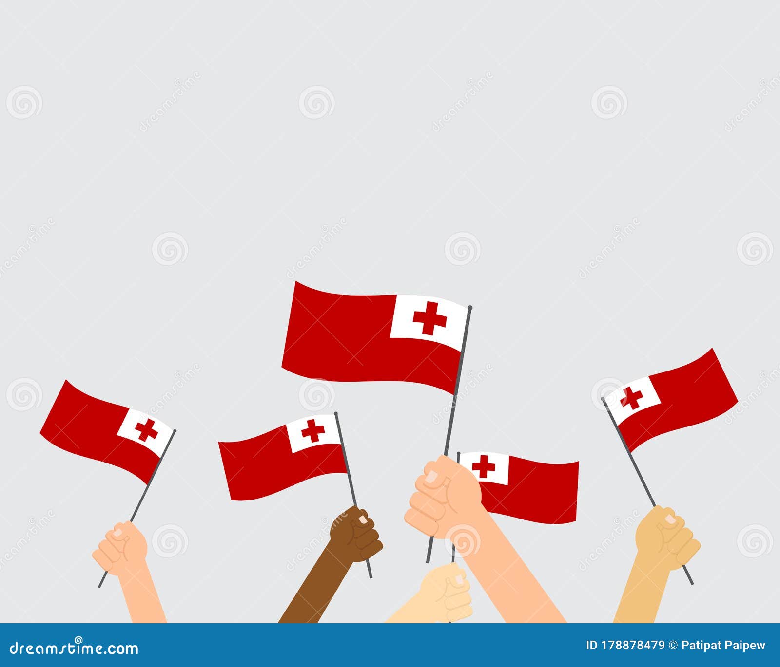 Map Illustration Of Tonga With The Flag. Cartographic Illustration Of ...