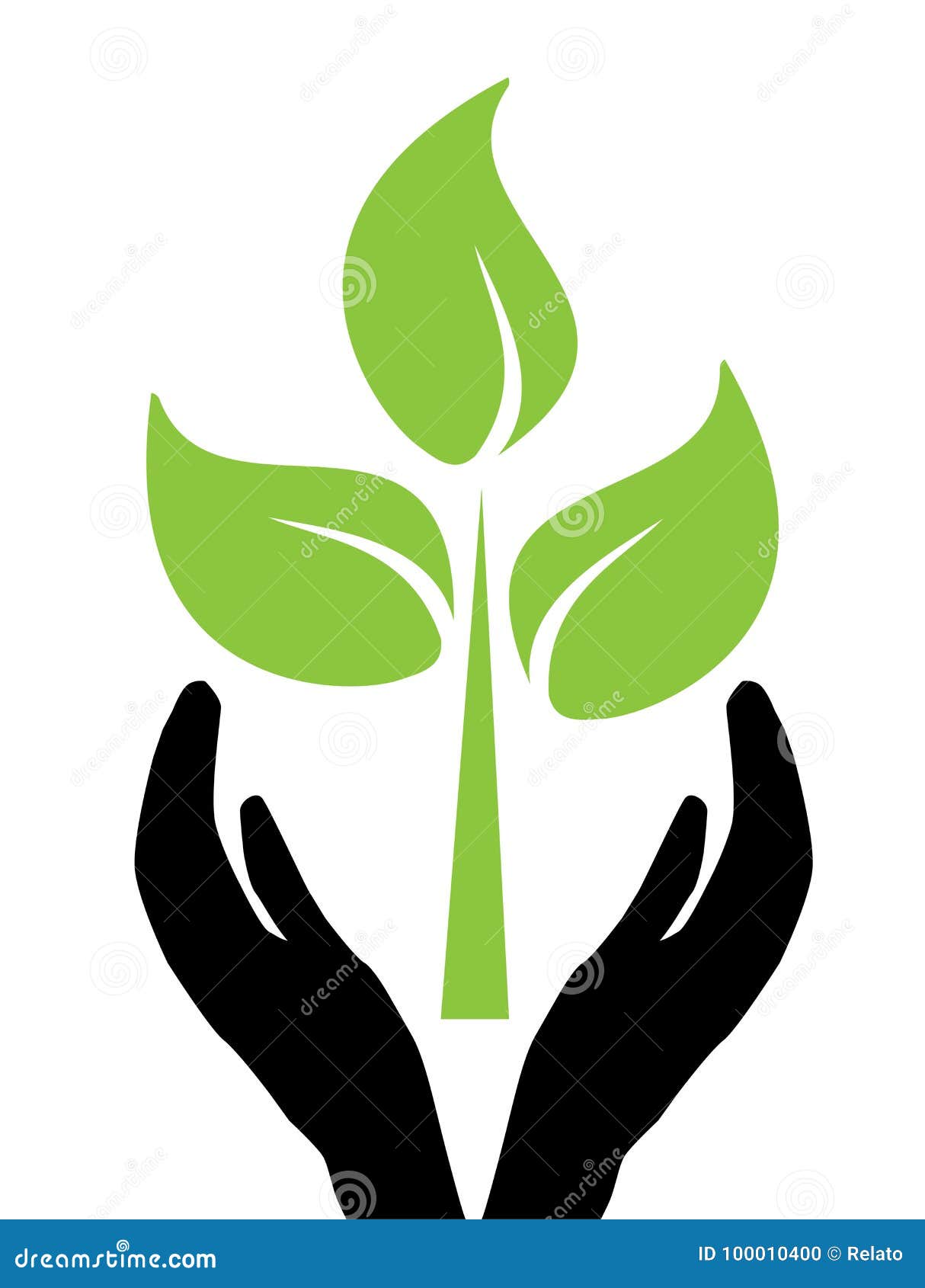 Hands Holding Tree stock vector. Illustration of ecology - 100010400