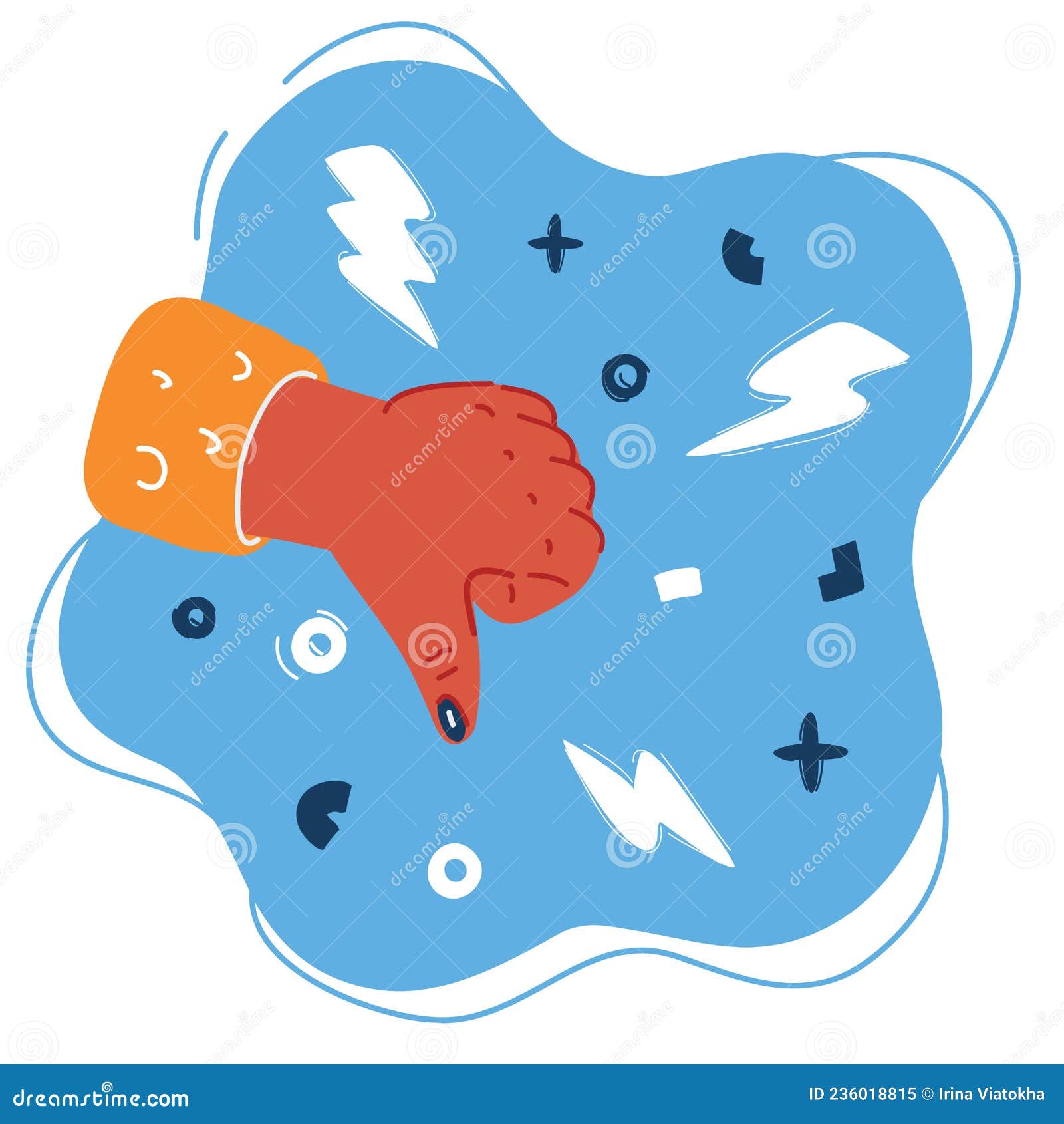 Vector Illustration of Hands are Making Thumbs Down Signal Stock Vector ...
