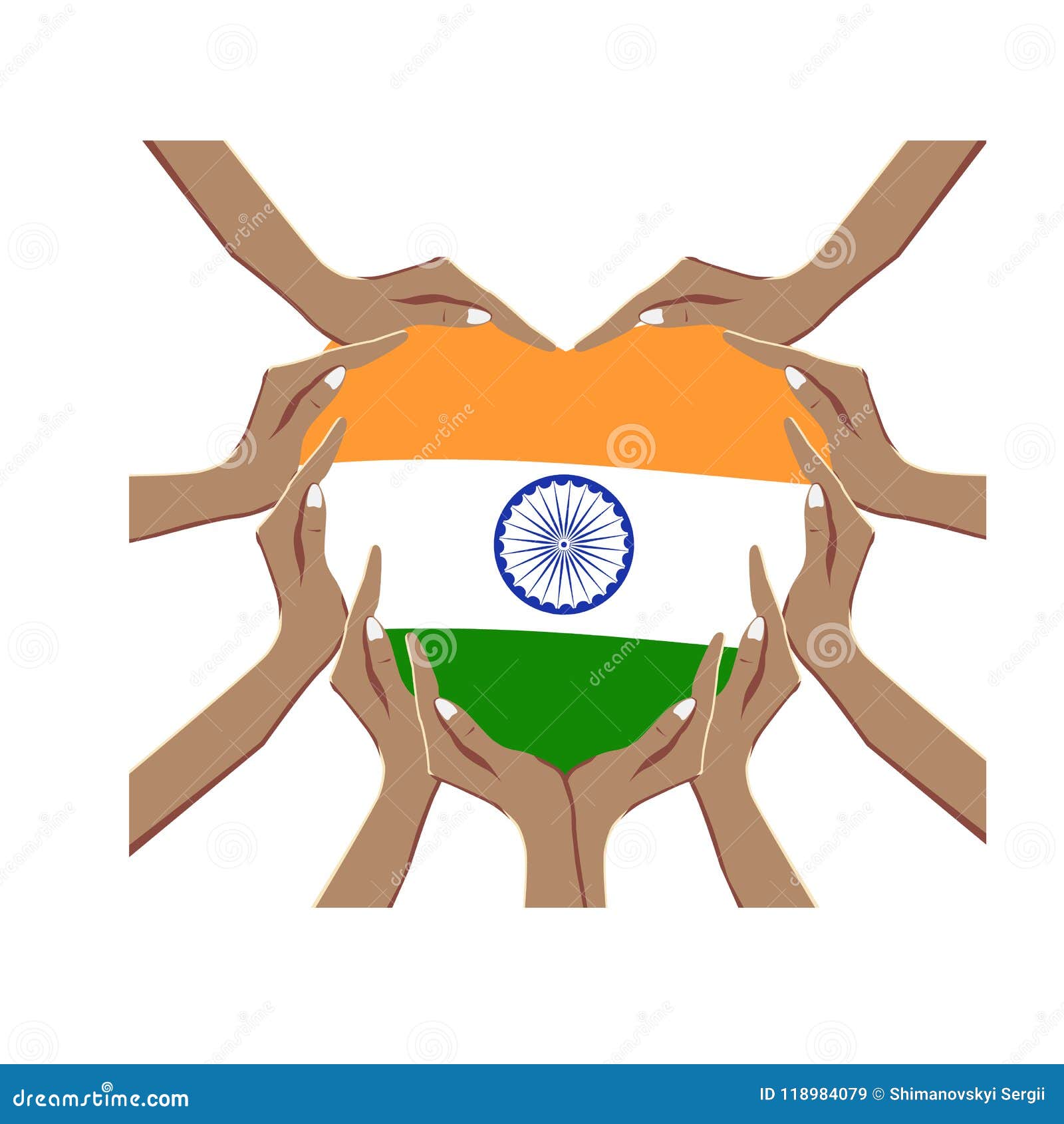 Vector Illustration with Hands in the Shape of the Heart Stock Vector ...