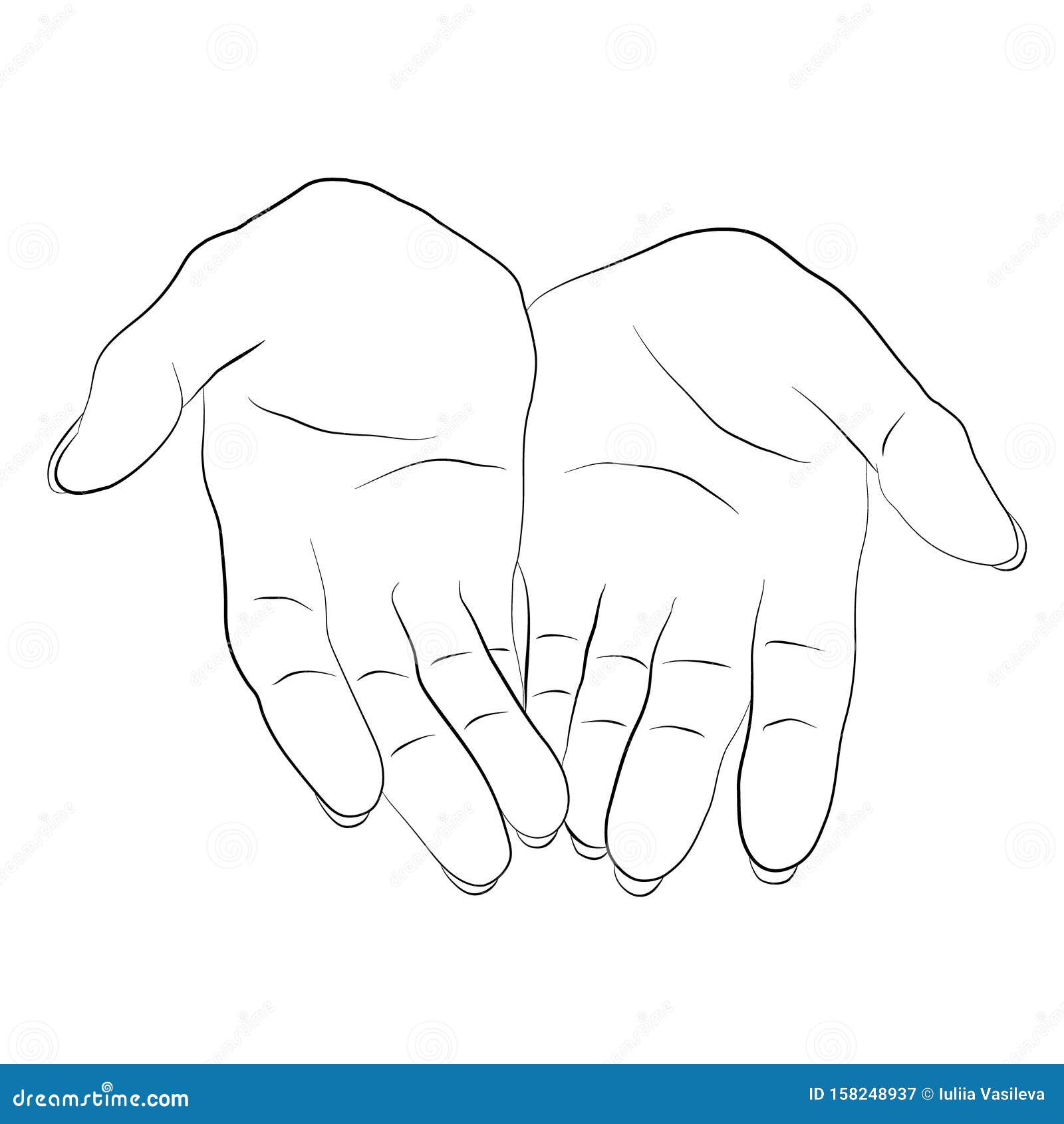 Vector Illustration of Hands in Simple Outline Style Stock Vector ...