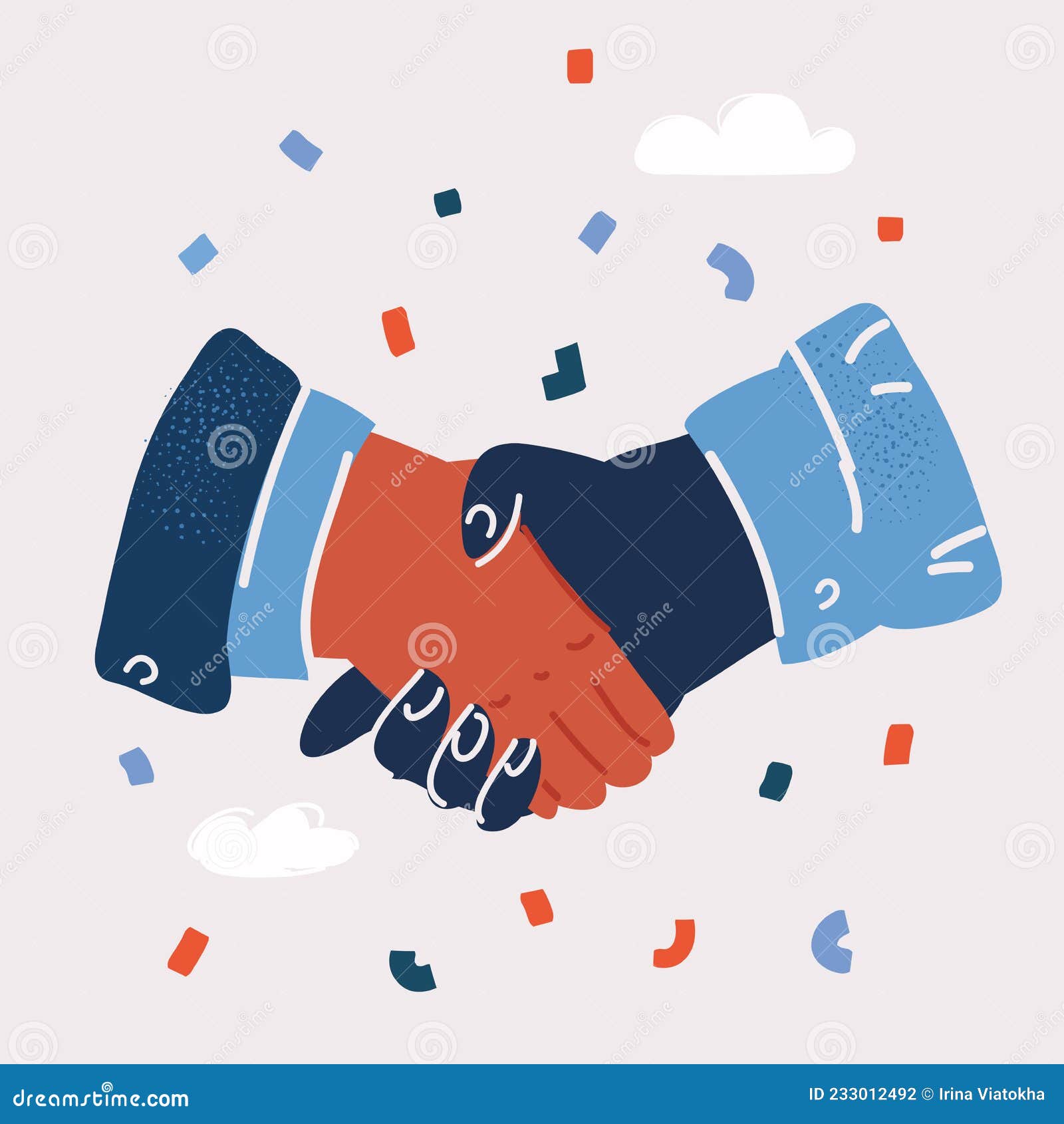 Vector Illustration of Handshake Stock Vector - Illustration of office ...