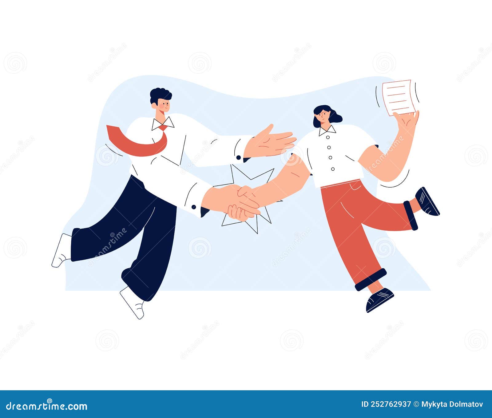 Vector Illustration, Handshake, Conclusion Of A Contract, Successful ...