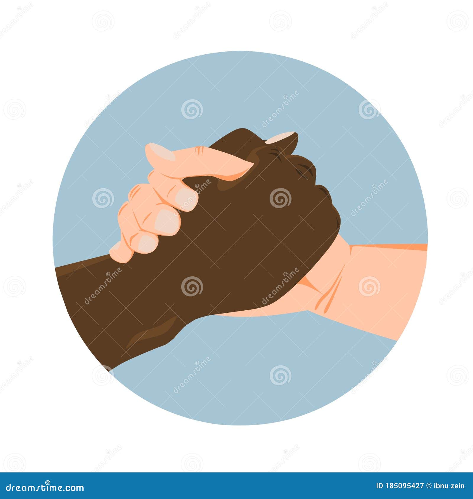 Vector Illustration of Handshake, Human Rights Campaign. Black Hand and ...