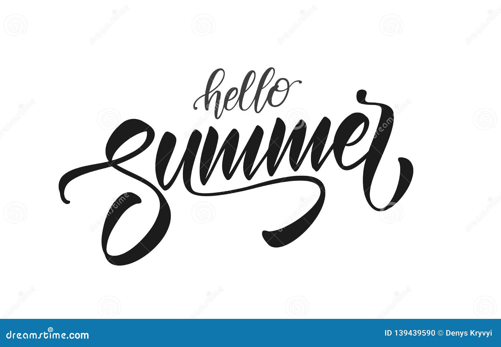 Vector Illustration: Handwritten Calligraphic Type Lettering of Hello ...